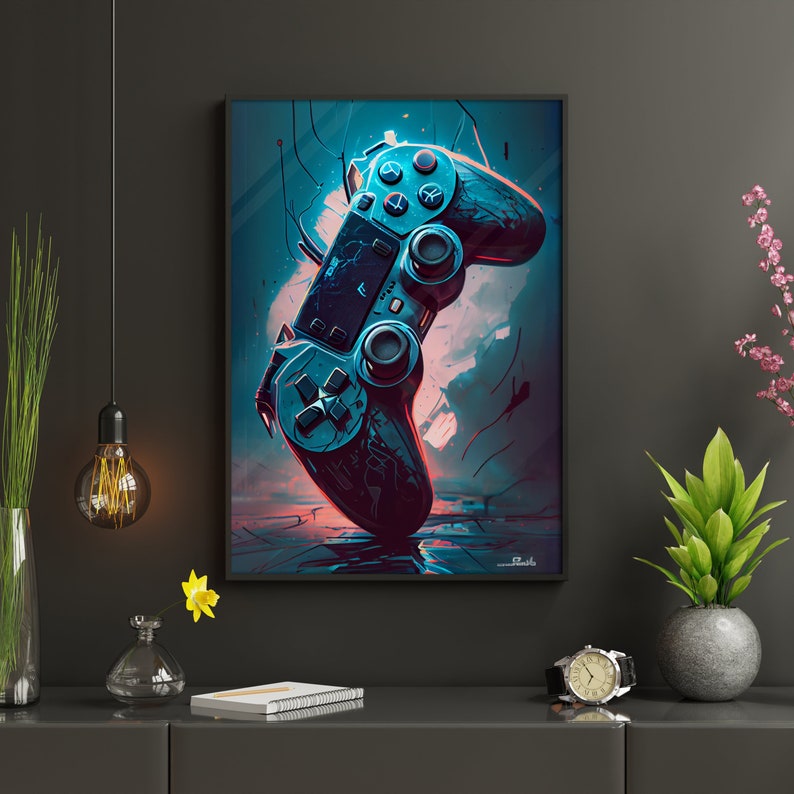 Gaming Console Poster, Printable Video Game Wall Art, Digital Video ...