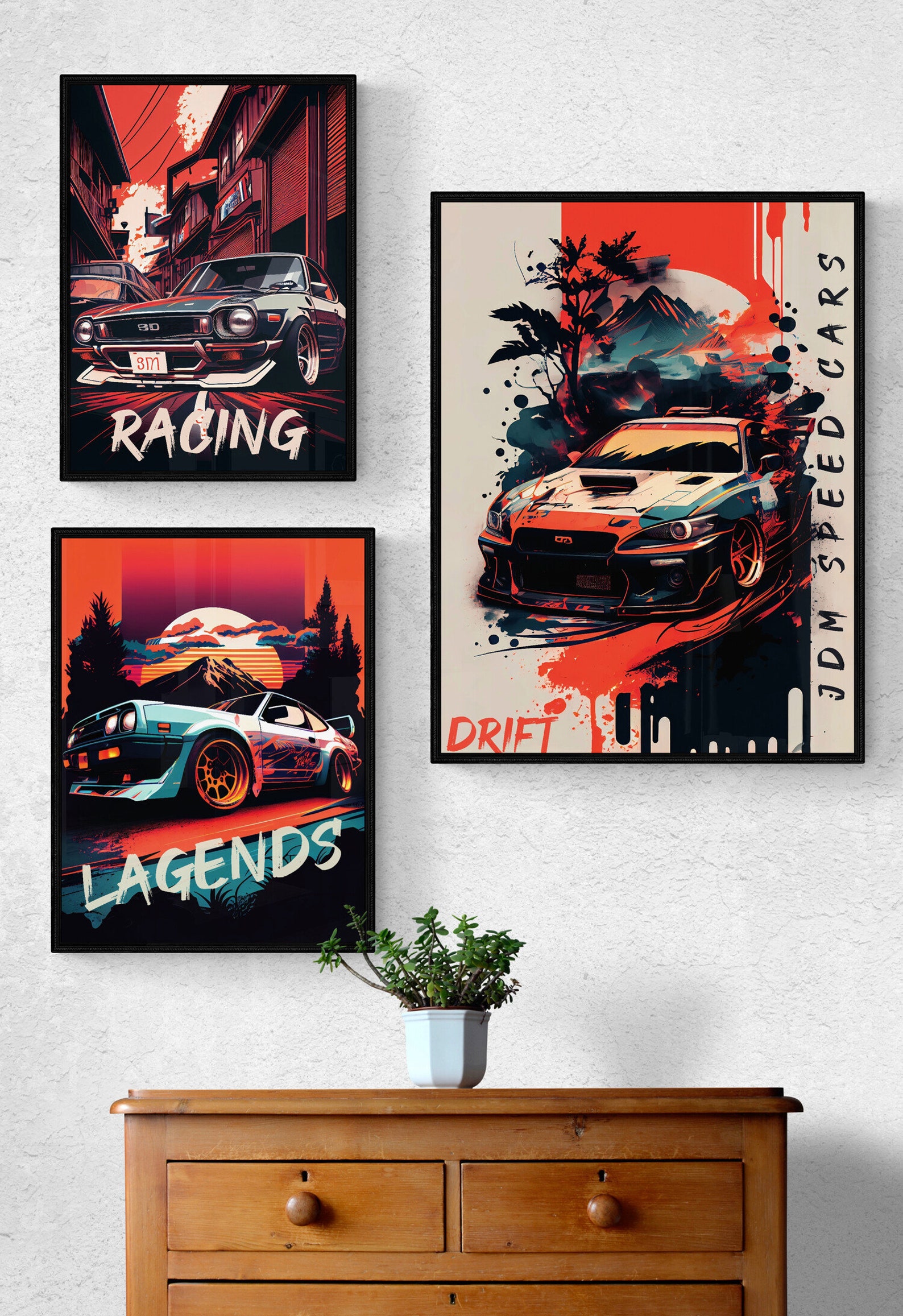 Set of 9 JDM Car Poster Tokyo Street Racing Printable Japanese - Etsy