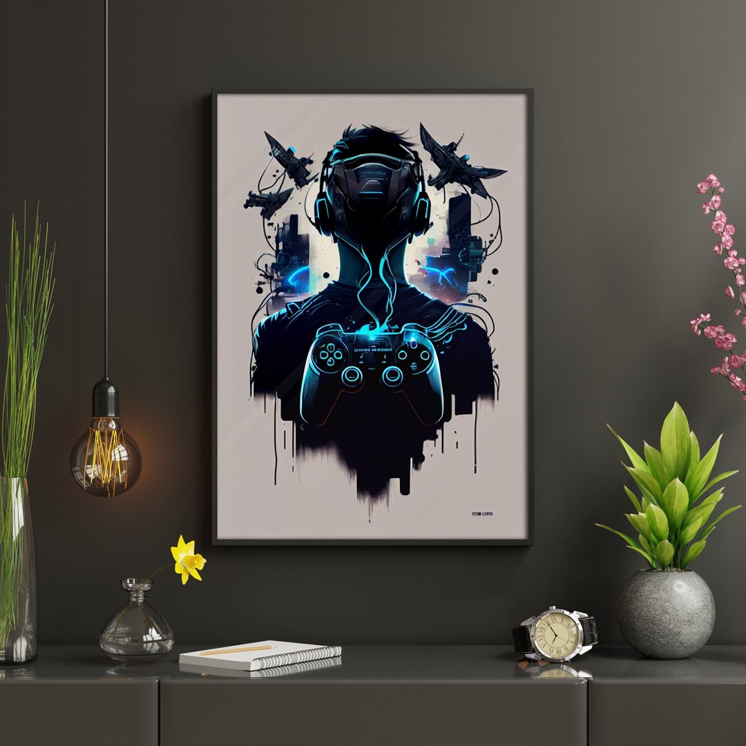 Gaming Console Poster, Printable Video Game Wall Art, Digital Video ...