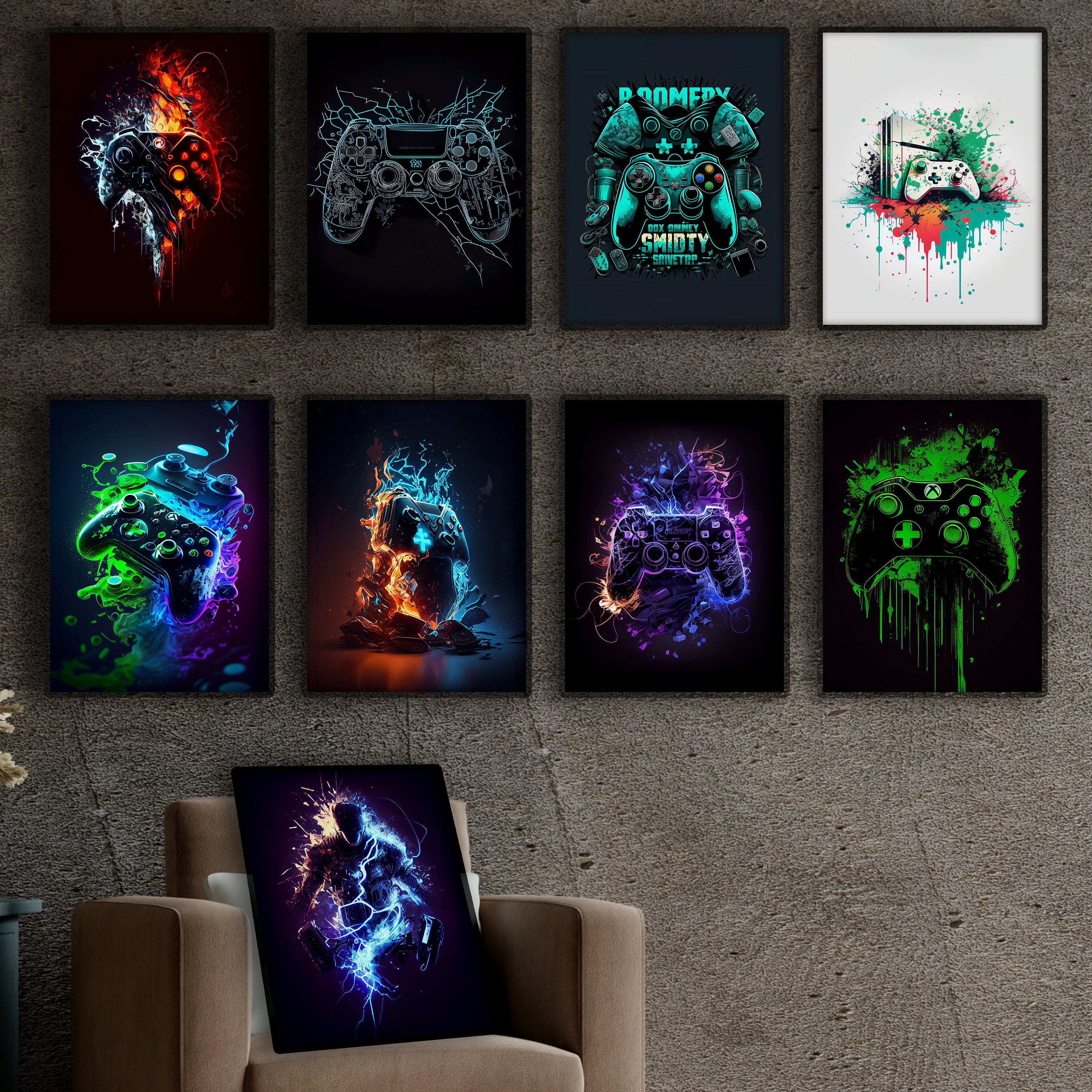 Set of 9 Cool Gaming Posters Video Game Print Printable - Etsy