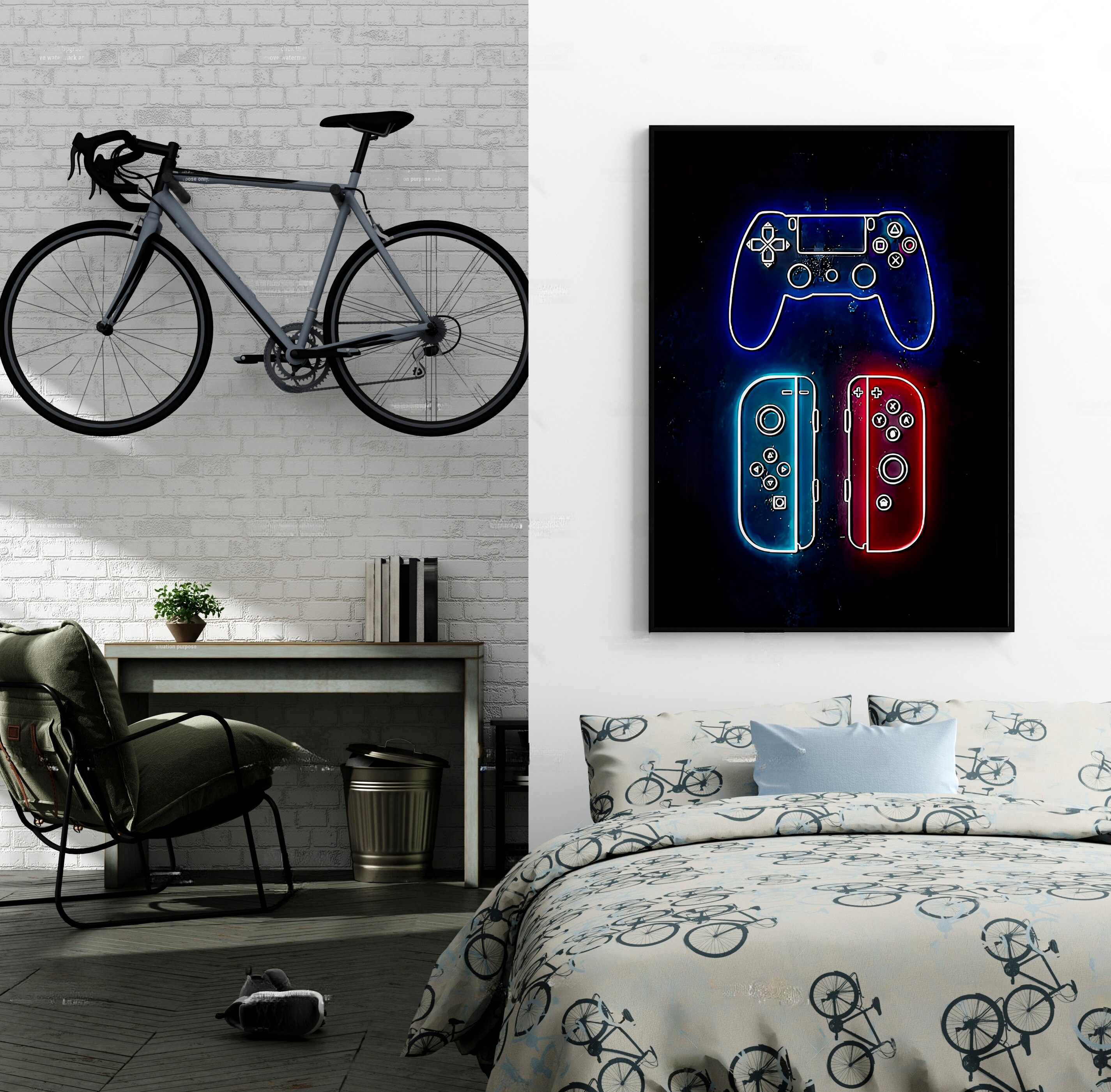 Gaming Console Poster, Printable Video Game Wall Art, Digital Video ...