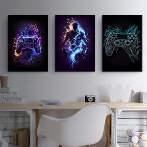 Set of 9 Cool Gaming Posters, Video Game Print, Printable Gaming Wall ...