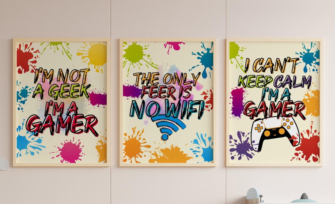 Set of 3 Gaming Wall Posters Digital Print Wall Art - Etsy