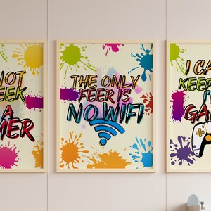 Set of 3 Gaming Wall Posters, Digital Print Wall Art, Printable Game ...