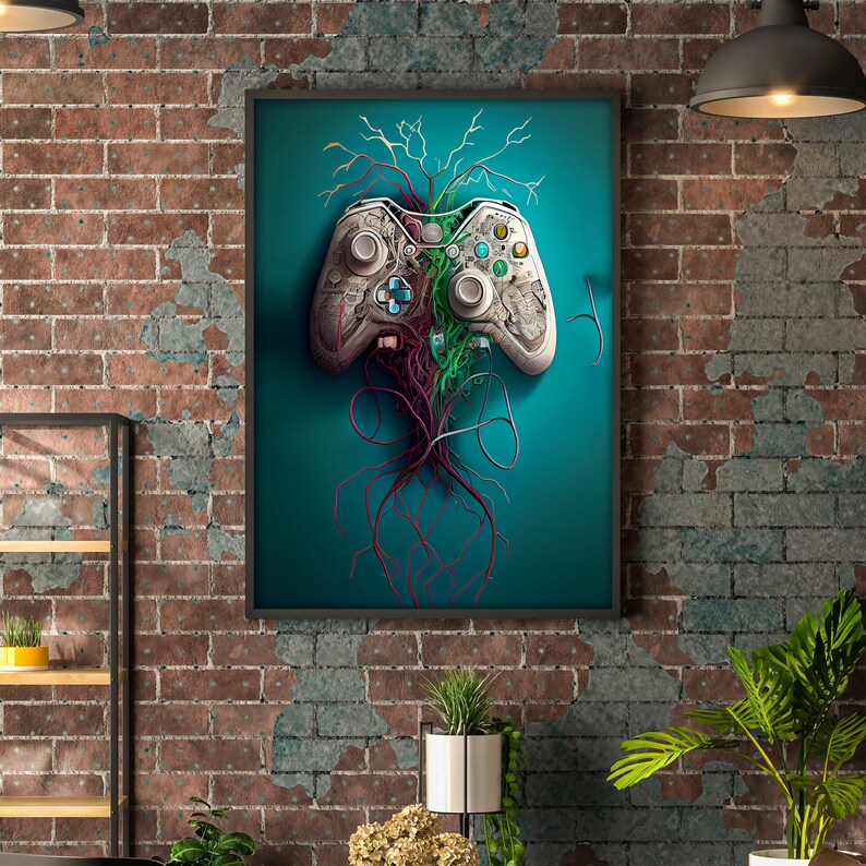 Gaming Console Poster, Printable Video Game Wall Art, Digital Video ...