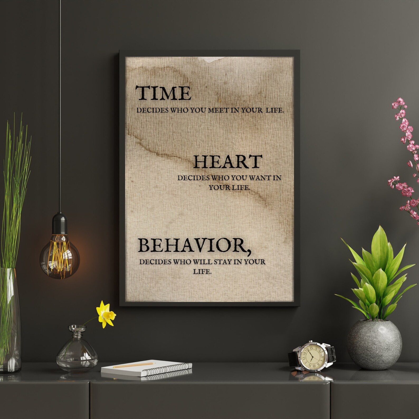 Time, Heart, Behavior, Inspirational Quote, Printable Art, Digital ...