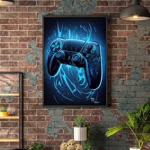 Game Controller Poster, Printable Video Game Wall Art, Gaming Room ...