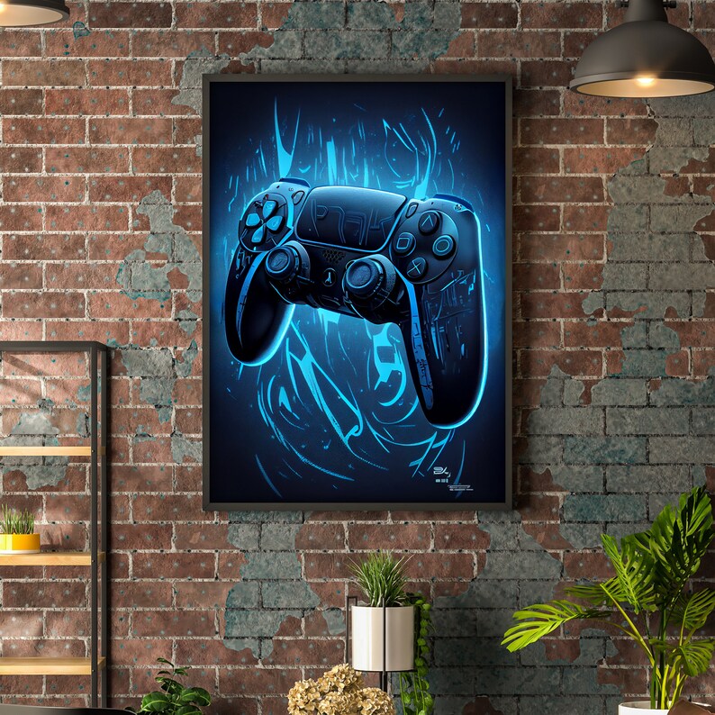 Game Controller Poster, Printable Video Game Wall Art, Gaming Room ...
