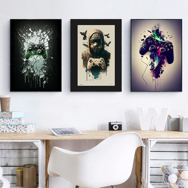 Set of 9 Cool Gaming Posters, Video Game Print, Printable Gaming Wall ...