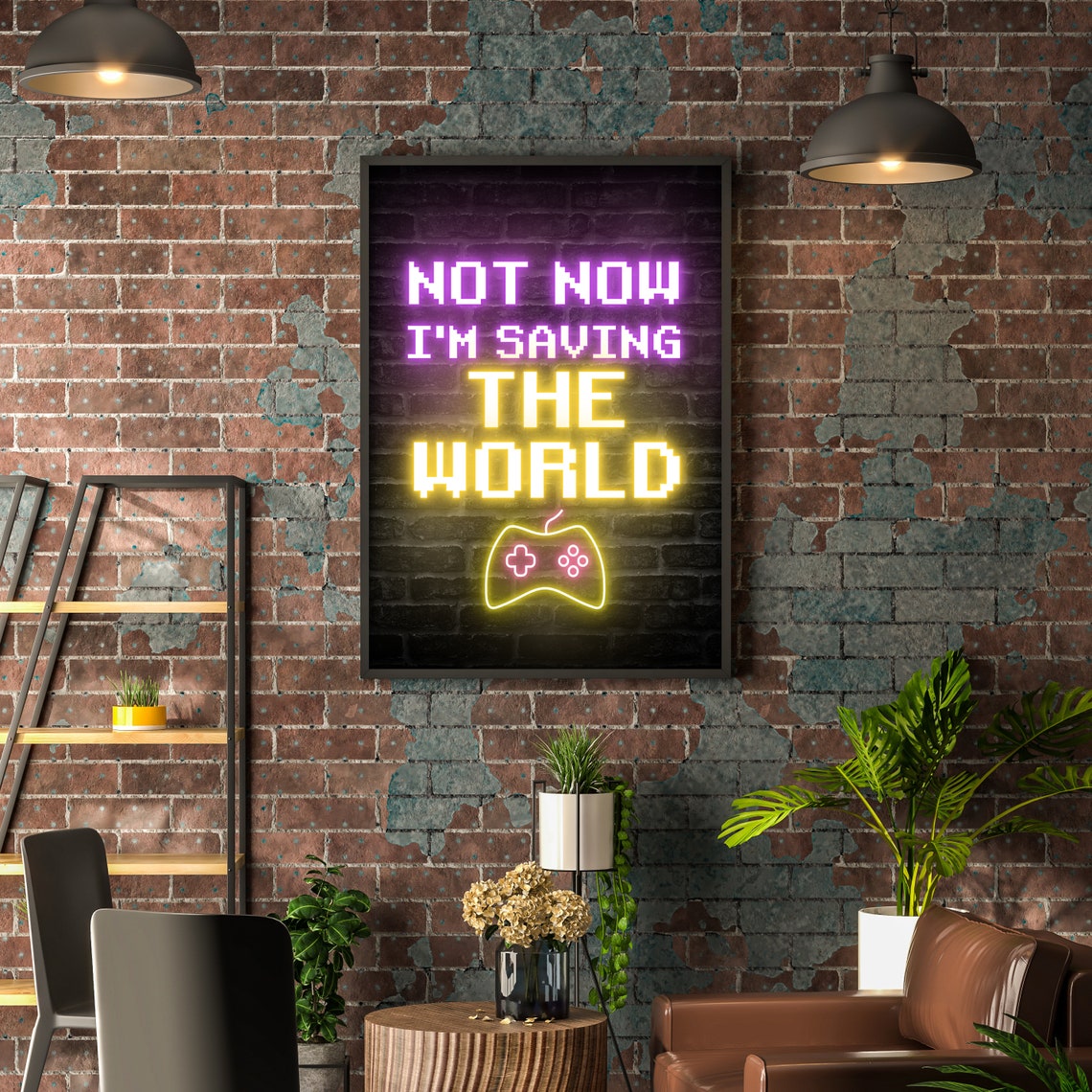 Set of 3 Neon Gaming Poster Digital Print Video Game Poster - Etsy