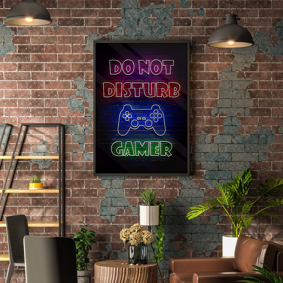 Do Not Disturb Gamer Neon Poster Printable Video Game Wall - Etsy