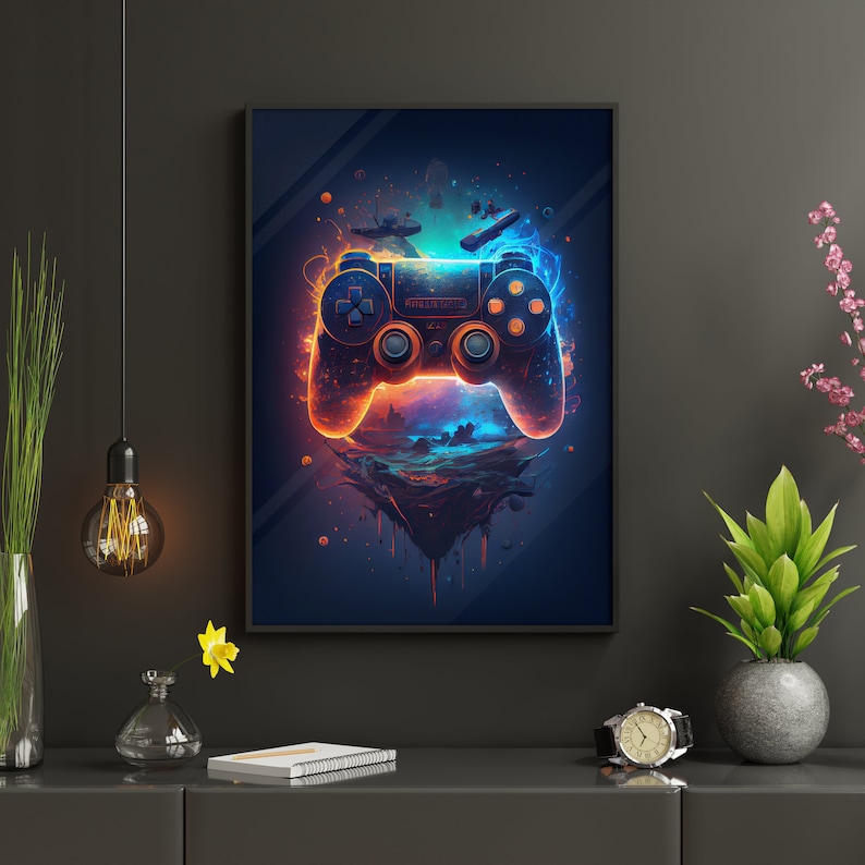 Cool Gaming Console Poster, Printable Video Game Wall Art, Digital ...
