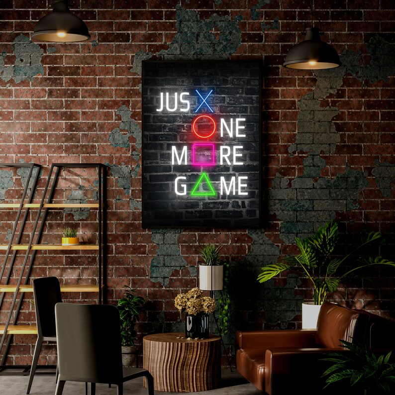 Set of 3 Neon Gaming Wall Poster Digital Print Wall Art Game - Etsy