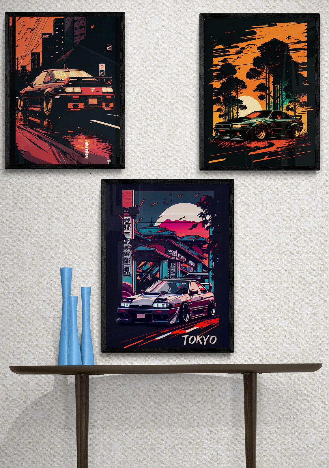 Set of 9 JDM Car Poster Tokyo Street Racing Printable Japanese - Etsy