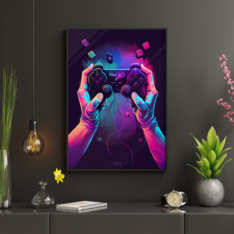 Set of 9 Cool Gaming Posters, Video Game Print, Printable Gaming Wall ...