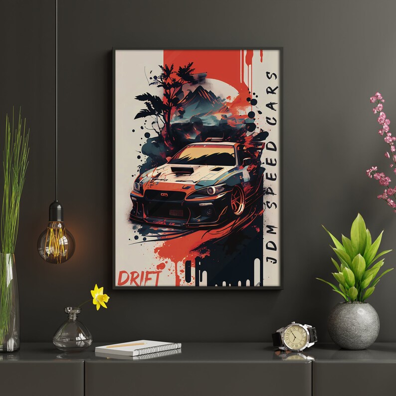 JDM Car Poster Drift Racing Printable Japanese Sport Car Print Wall Art ...