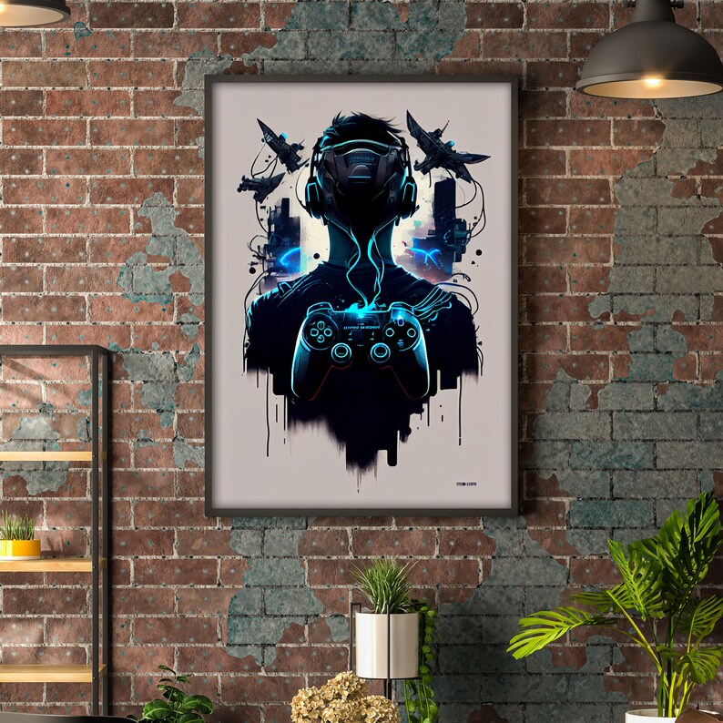 Gaming Console Poster, Printable Video Game Wall Art, Digital Video ...