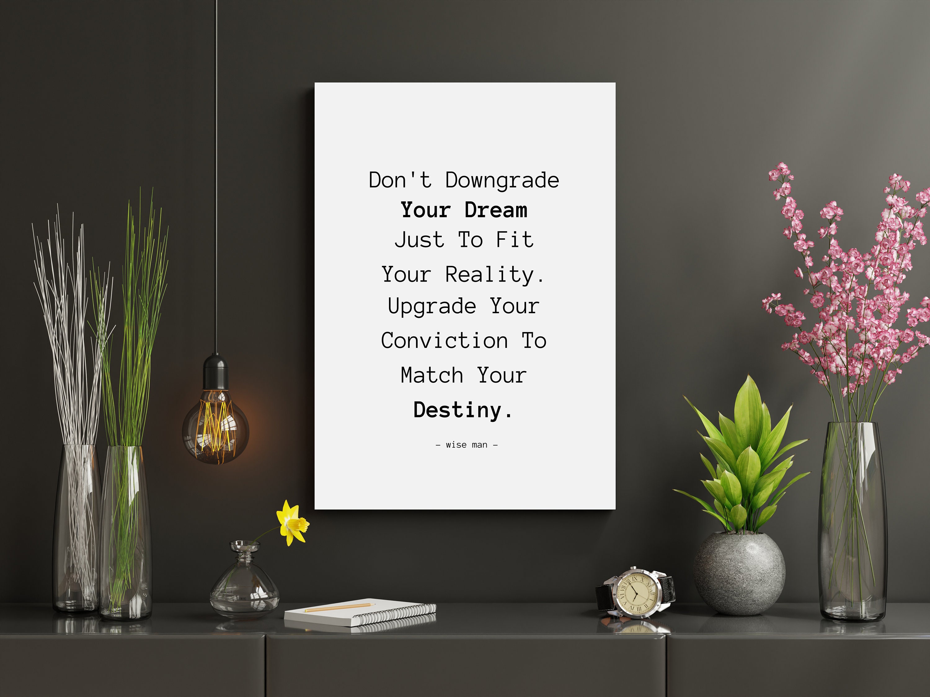 Don't Downgrade Your Dream Inspirational Quote Poster - Etsy