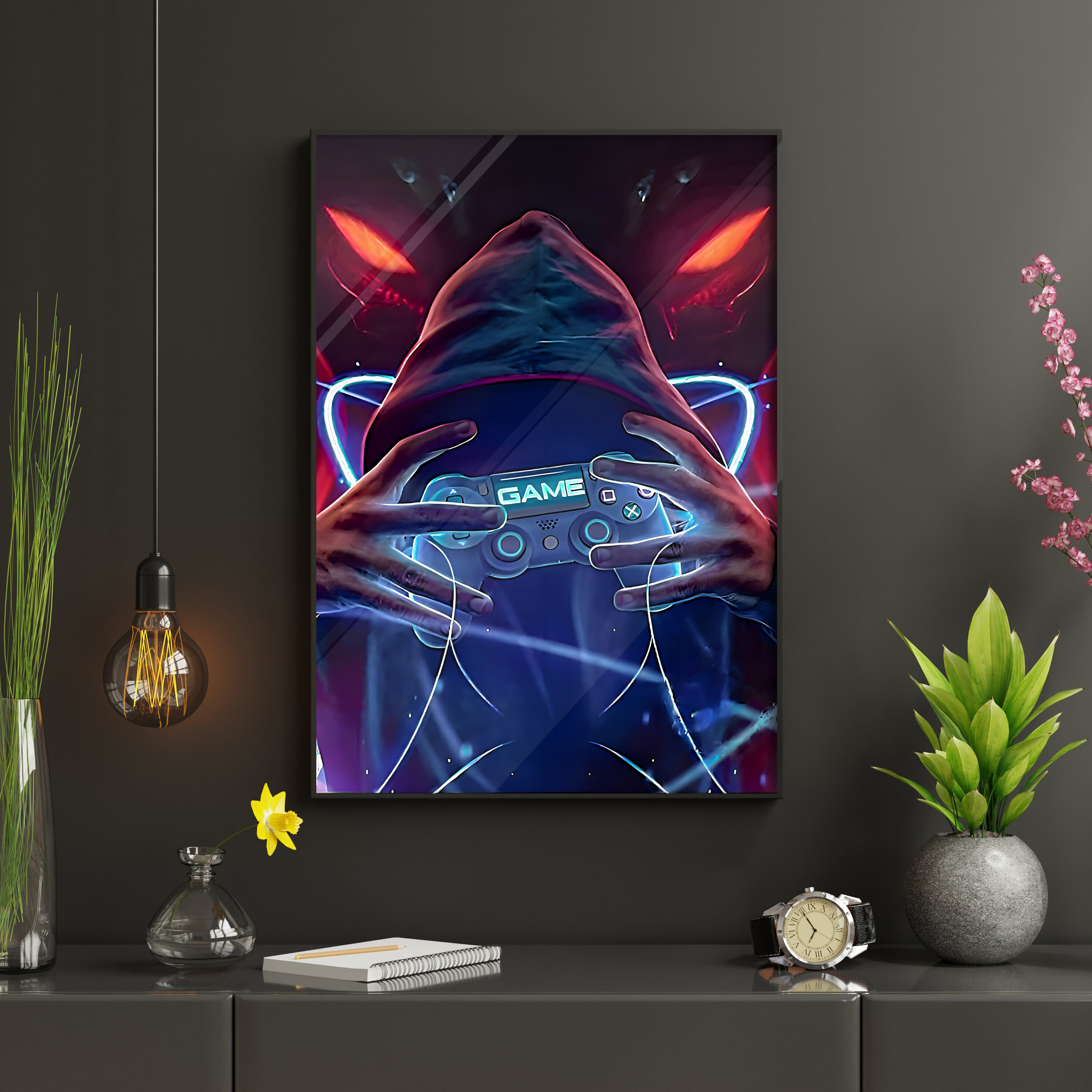 Set of 25 Neon Gaming Wall Poster Digital Print (Download Now) - Etsy