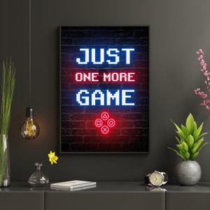 Set of 3 Neon Gaming Poster Digital Print Video Game Poster - Etsy