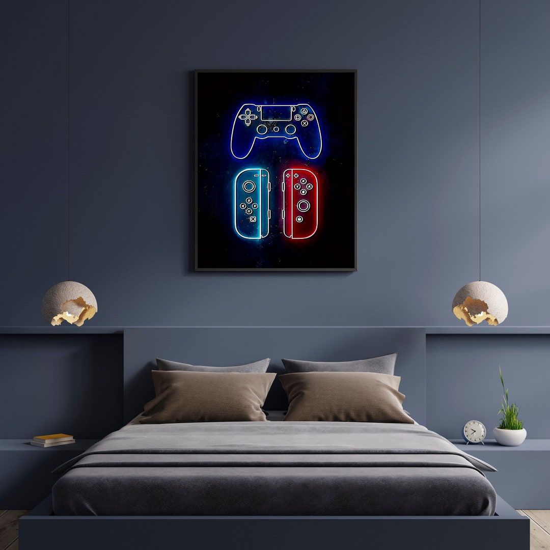 Gaming Console Poster, Printable Video Game Wall Art, Digital Video ...