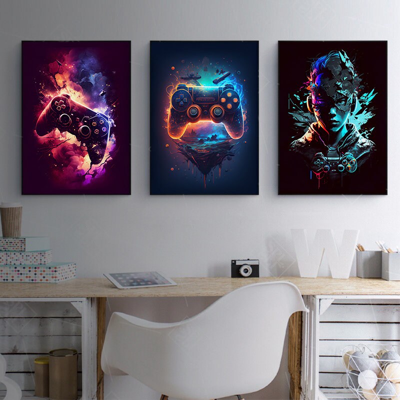 Set of 9 Cool Gaming Posters, Video Game Print, Printable Gaming Wall ...