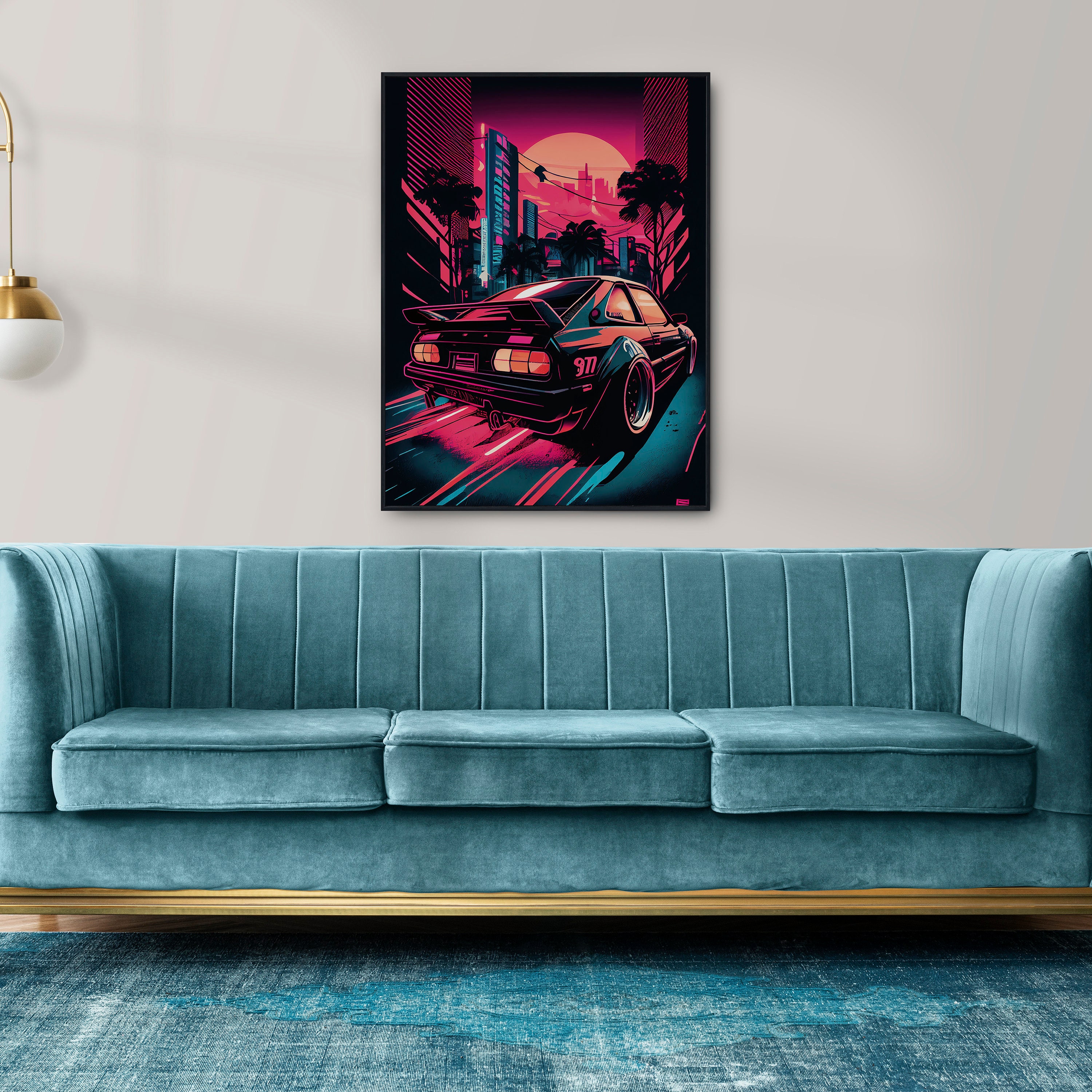 JDM Car Poster Printable Japanese Car Synthwave Print Tokyo Street ...