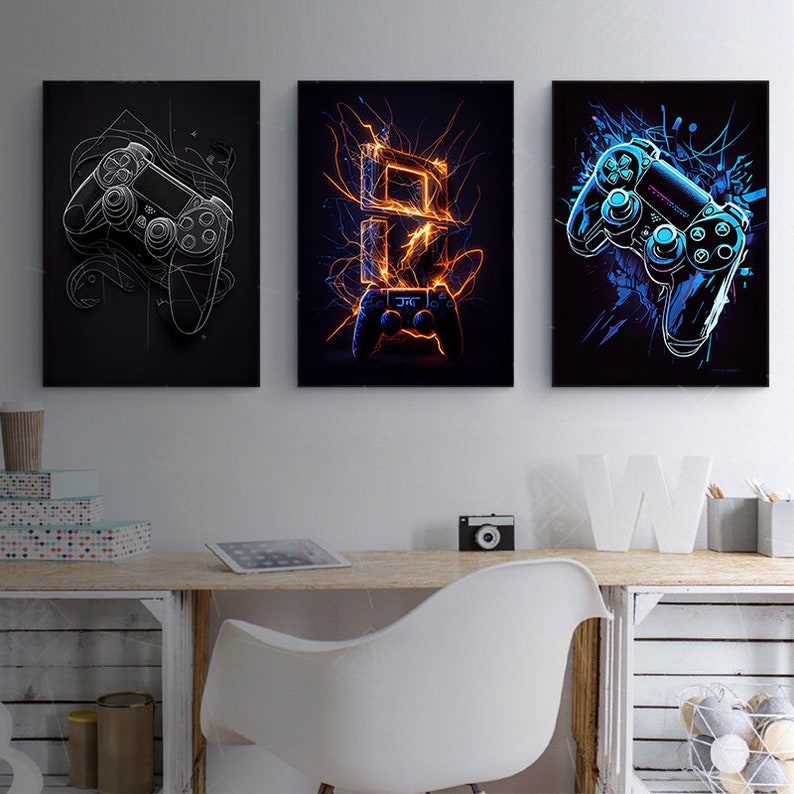 Set of 9 Cool Gaming Posters, Video Game Print, Printable Gaming Wall ...