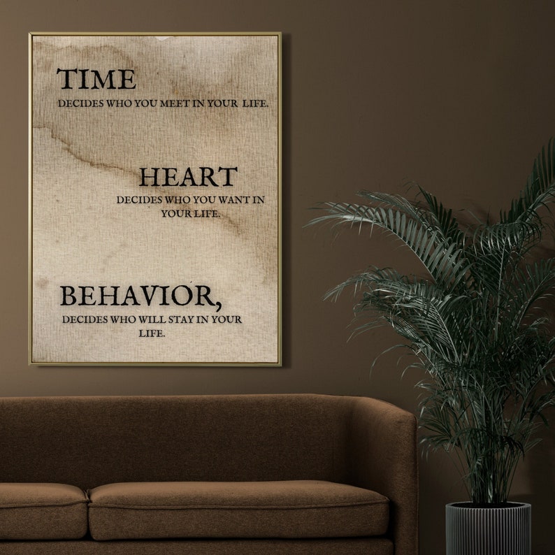 Time, Heart, Behavior, Inspirational Quote, Printable Art, Digital ...