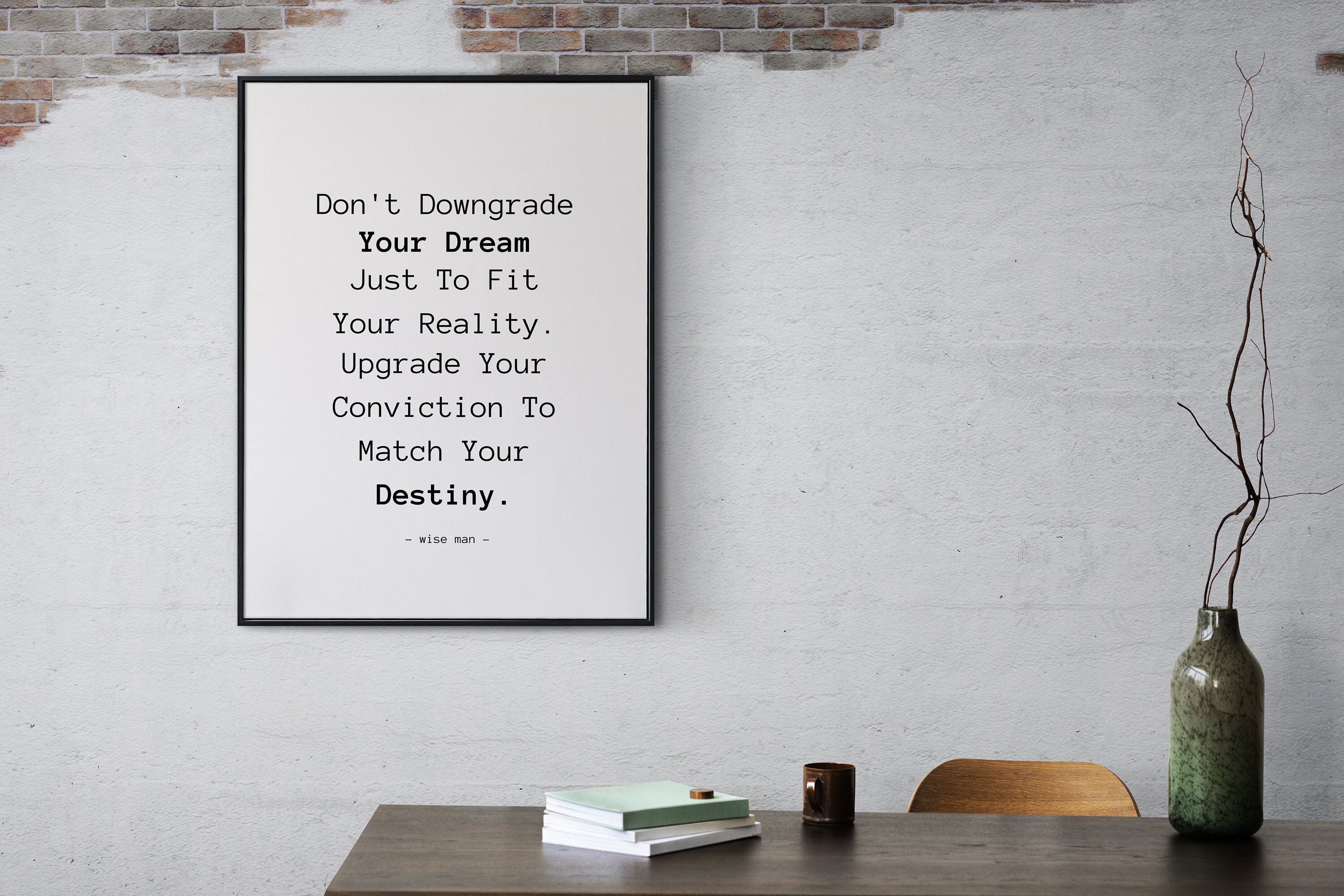 Don't Downgrade Your Dream Inspirational Quote Poster - Etsy