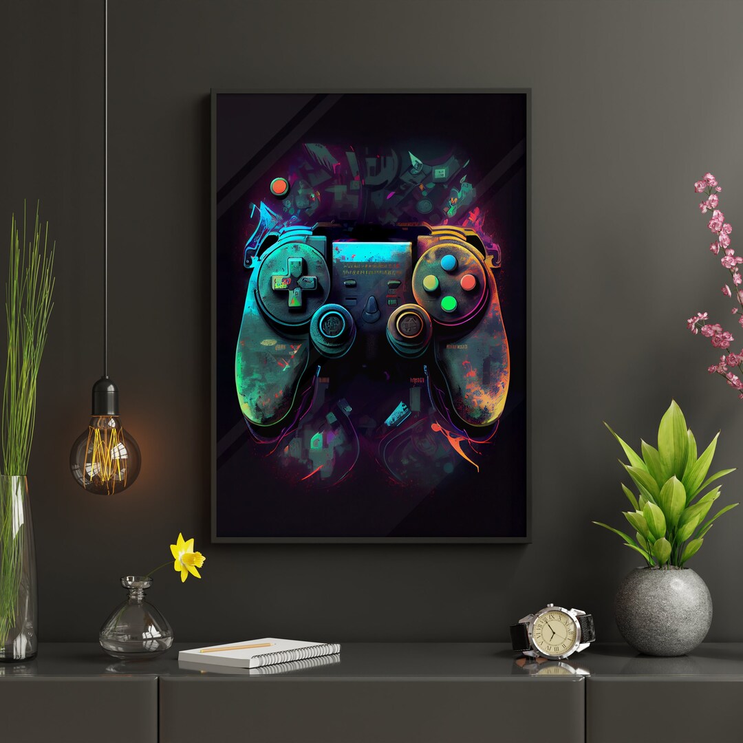 Gaming Console Poster, Printable Video Game Wall Art, Digital Video ...