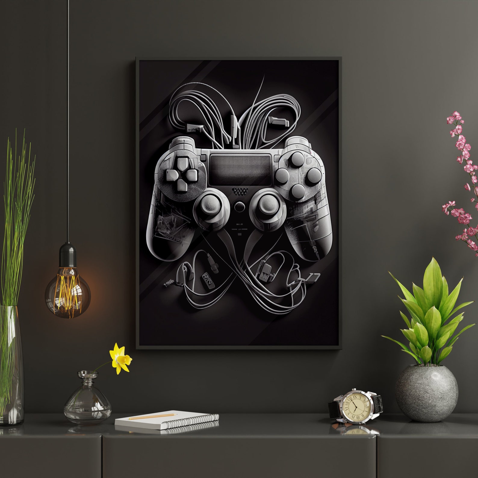 Gaming Console Poster, Printable Video Game Wall Art, Digital Video ...