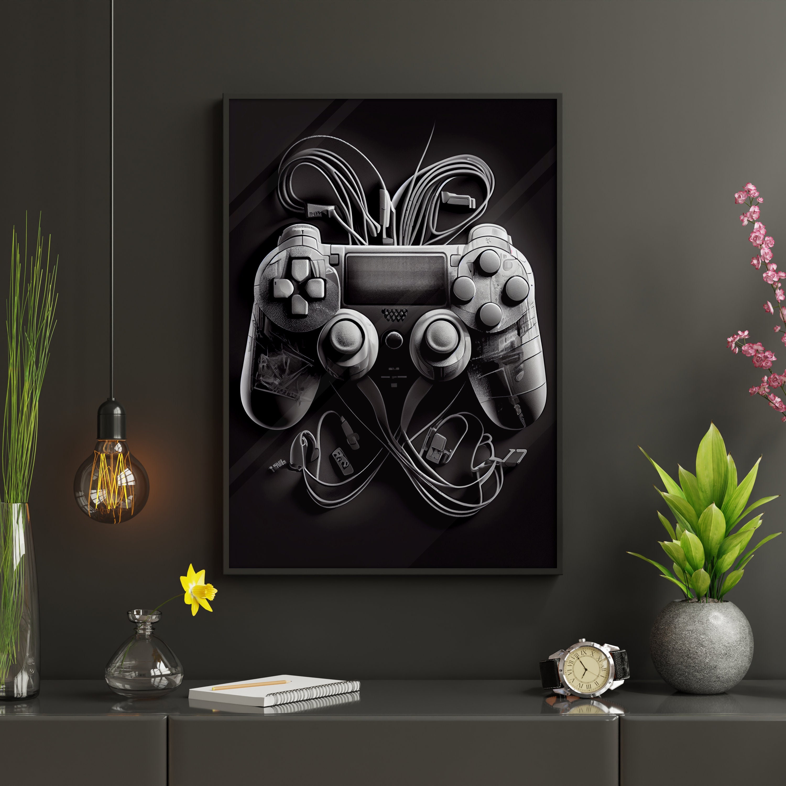 Gaming Console Poster, Printable Video Game Wall Art, Digital Video ...