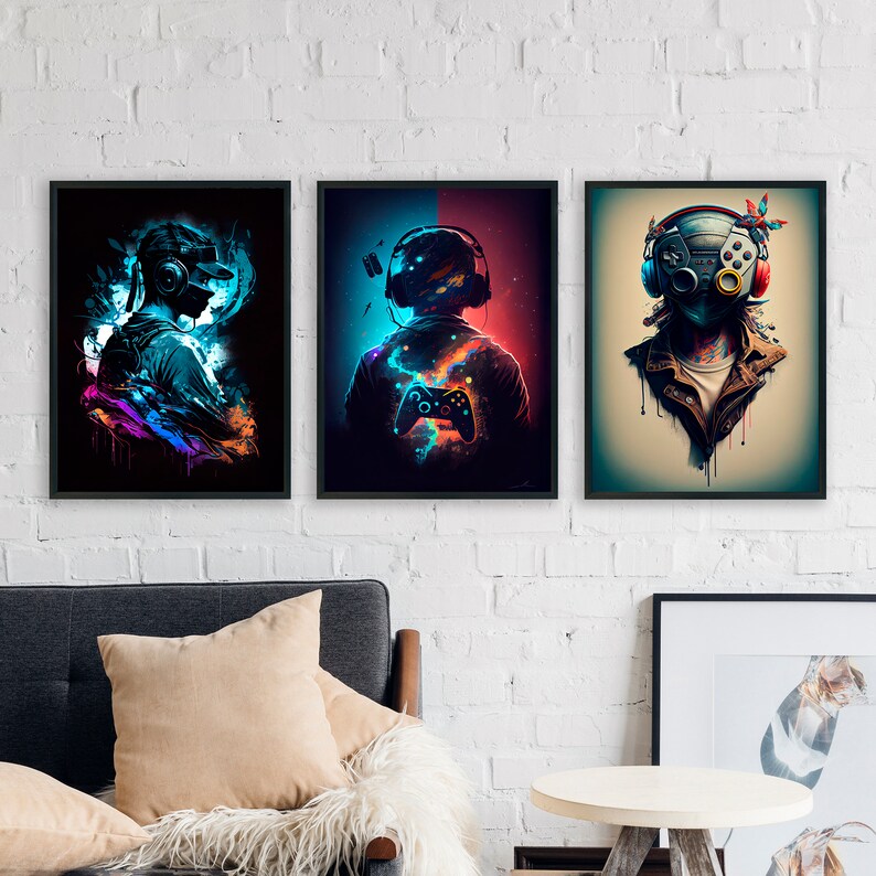 Set of 9 Cool Gaming Posters, Video Game Print, Printable Gaming Wall ...