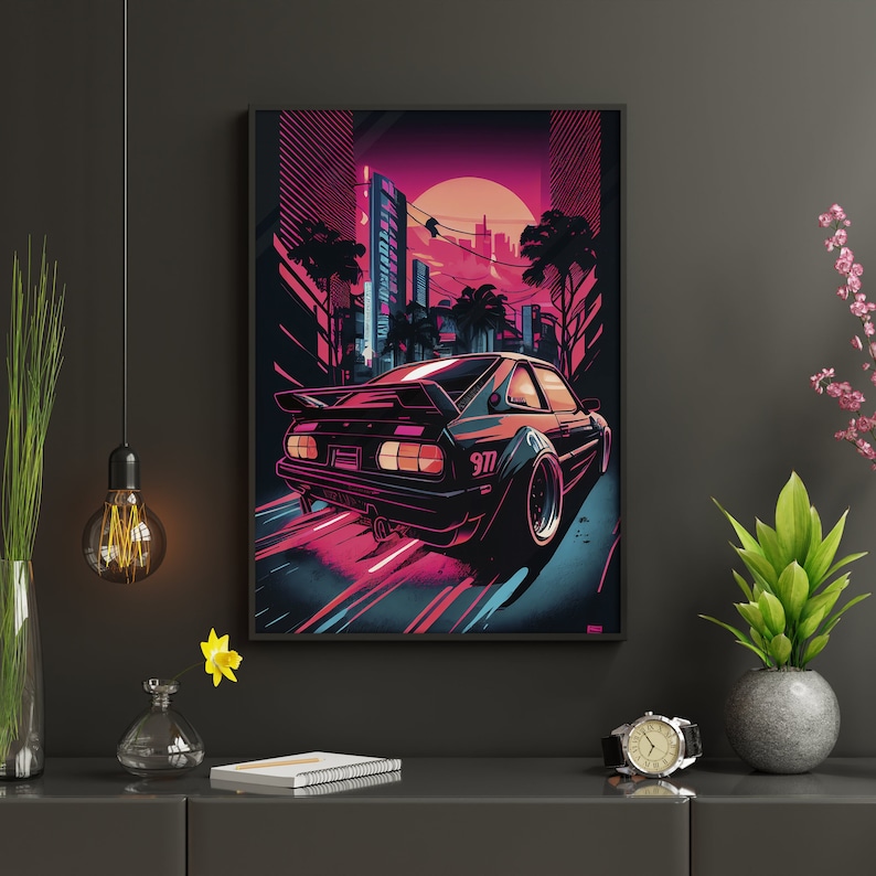 JDM Car Poster Printable Japanese Car Synthwave Print Tokyo - Etsy