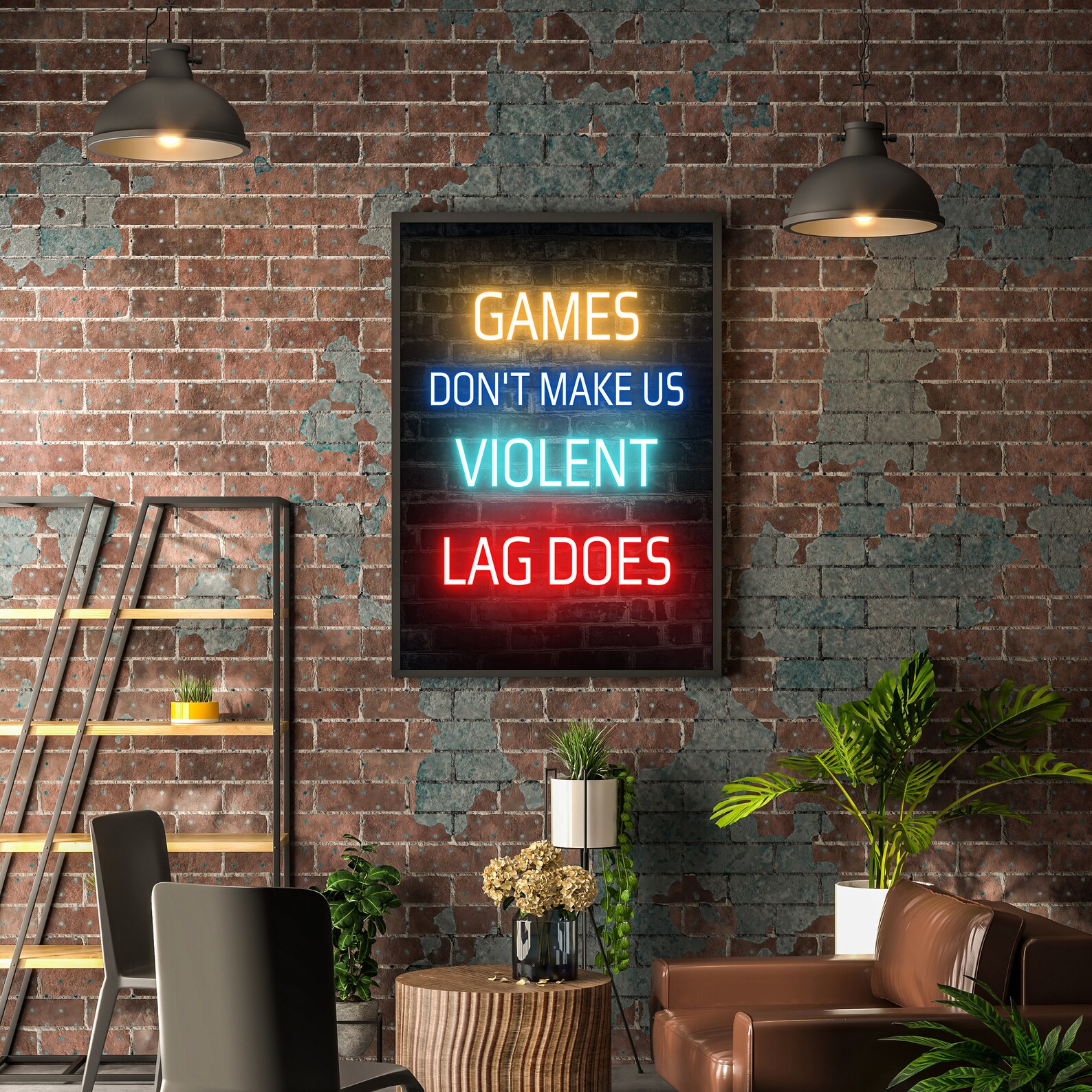 Set of 3 Neon Gaming Poster, Digital Print Video Game Poster, Printable ...