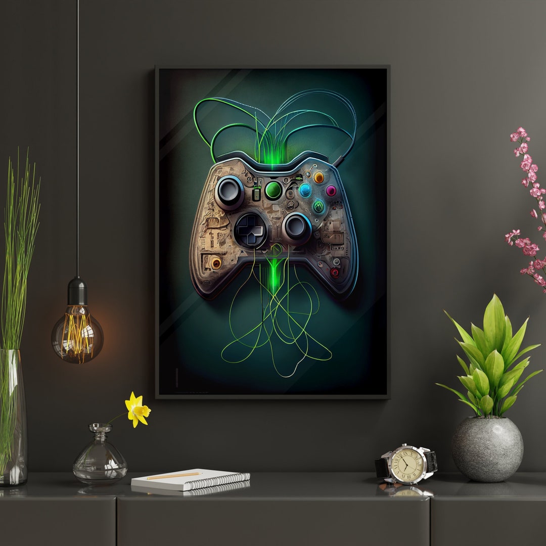 Gaming Console Poster, Printable Video Game Wall Art, Digital Video ...