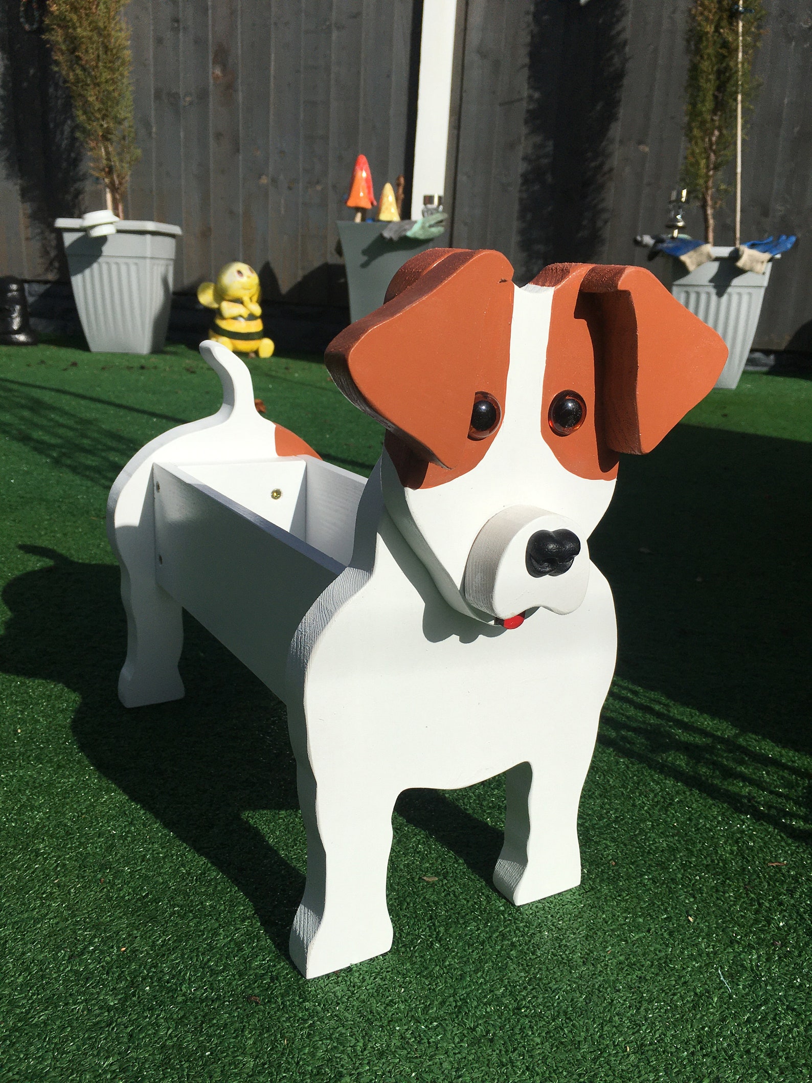 Jack Russell Wooden Planter Pet, Storage Etc. Garden Planter - Birthday ...