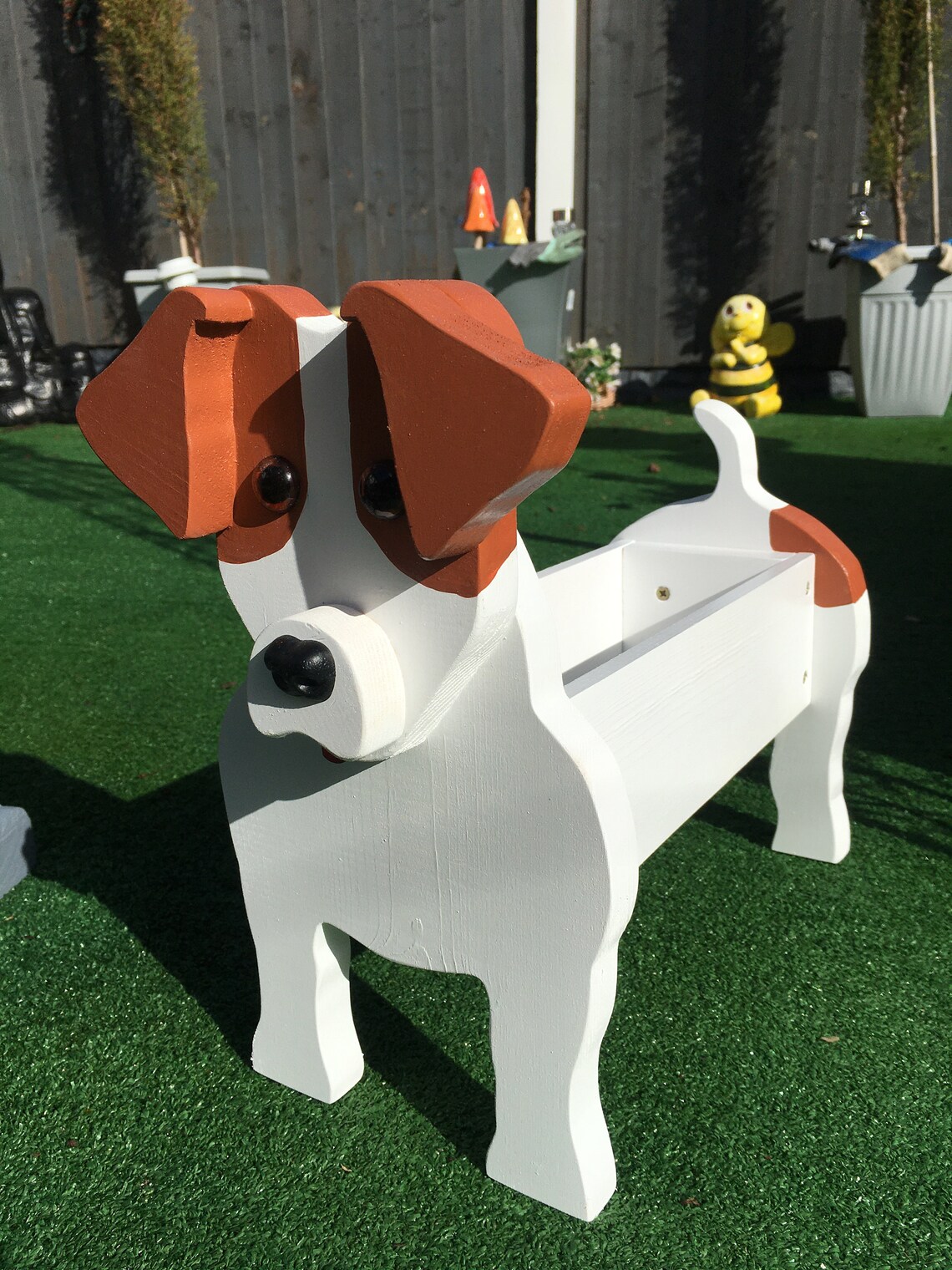 Jack Russell Wooden Planter Pet, Storage Etc. Garden Planter - Birthday ...
