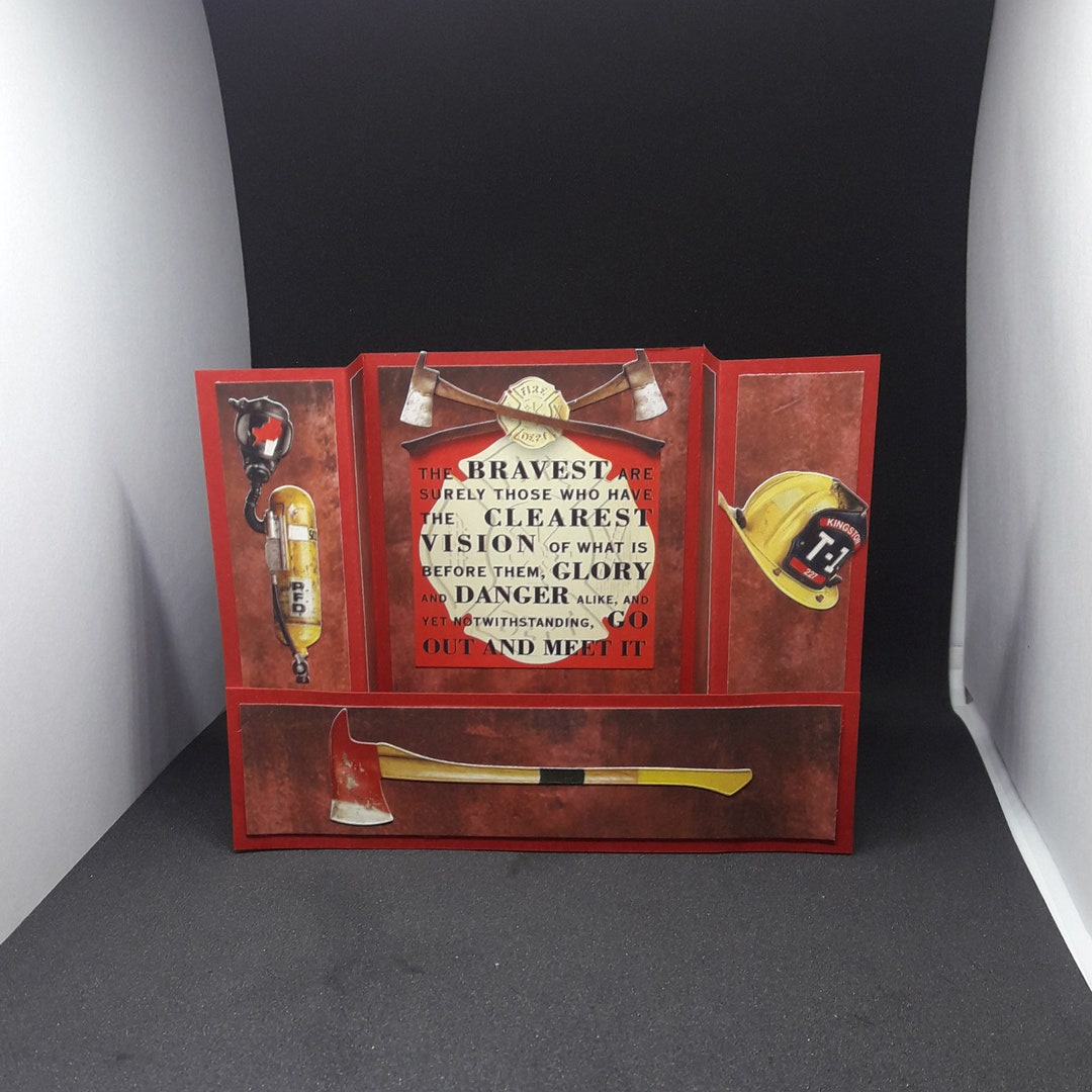 Fireman Card Greeting Card Bravest Appreciation Birthday - Etsy