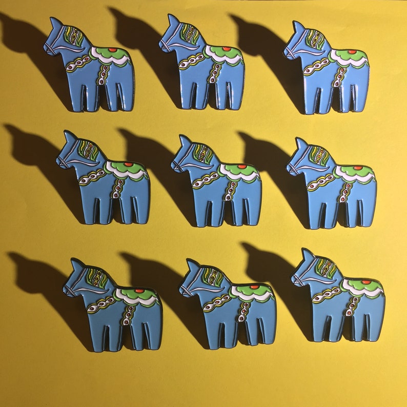 Sleipnir Enamel Pin Blue Dala Horse Soft Enamel Pin Badge - Etsy UK