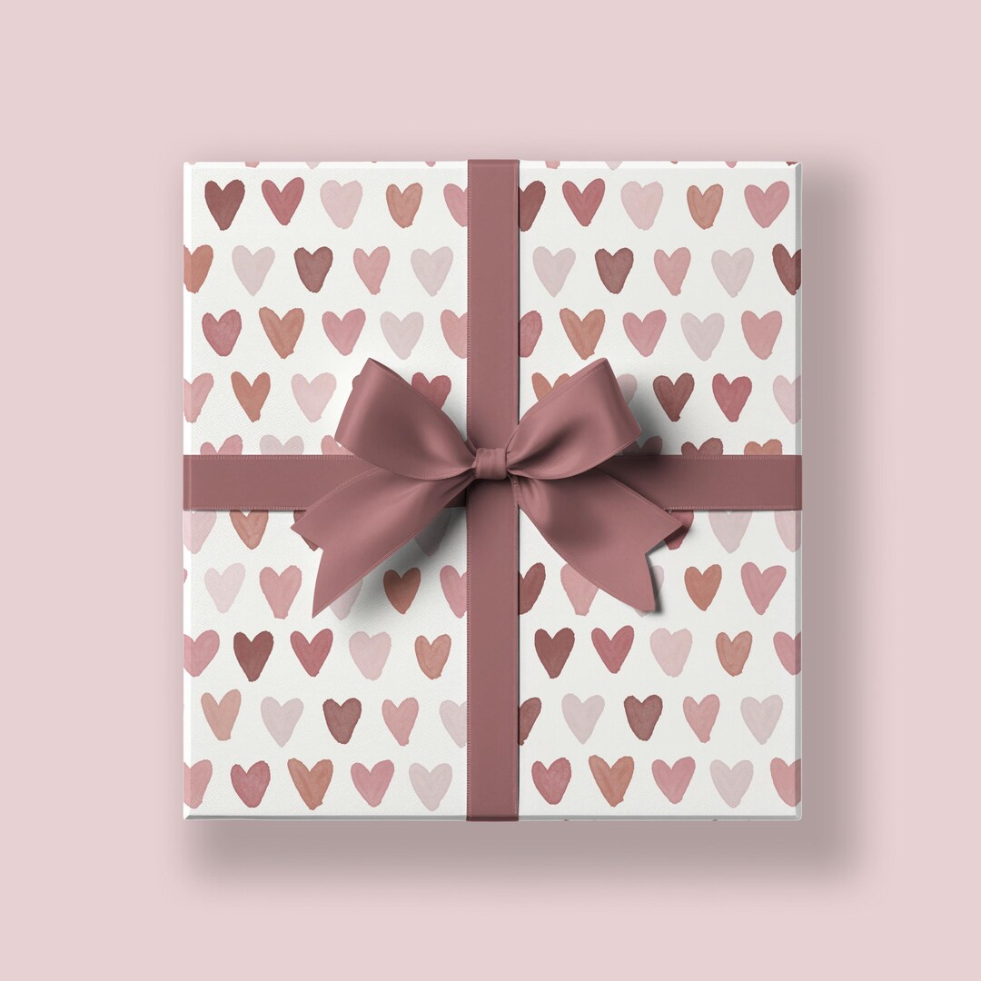 Hearts Gift Wrap Sheet | 50 X 70cm | All Occasions | Heart Design ...