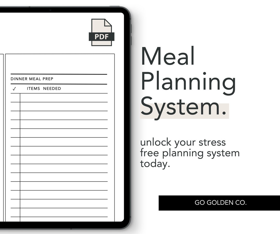 Digital Download Meal Planning System Meal Prep, Grocery List, Meal ...