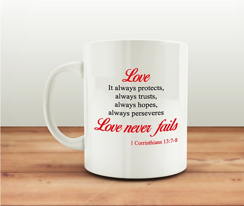 Love Bible Verse Quote on Mugs Mug With Bible Verse Quote | Etsy