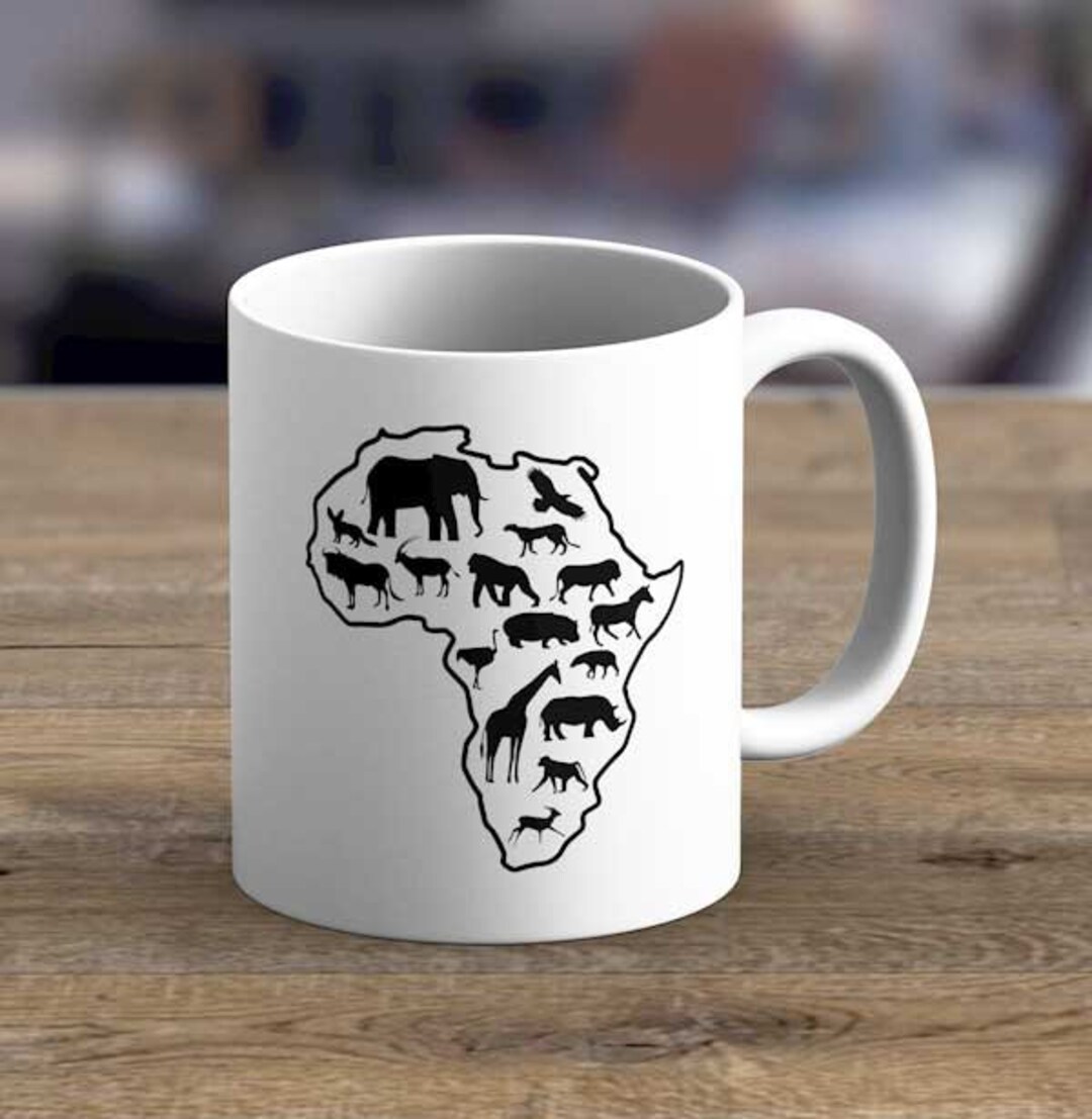 Coffee Cups & Mugs Africa Map Mugs - Coffee Mug Gift, African Print ...