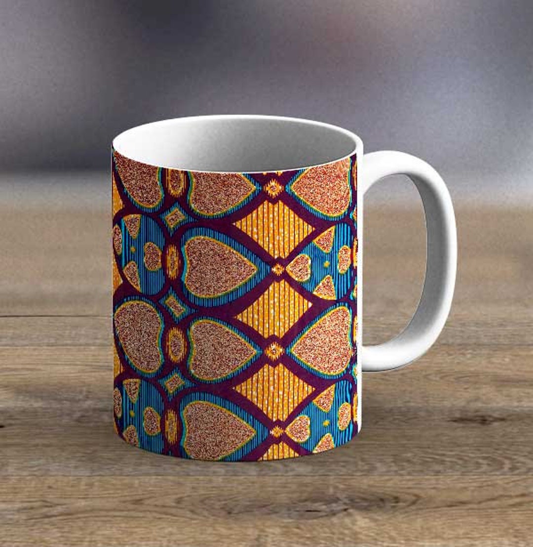 Coffee Cups & Mugs Fabric 24 African Coffee Mugs, Coffee Mug, Wedding ...