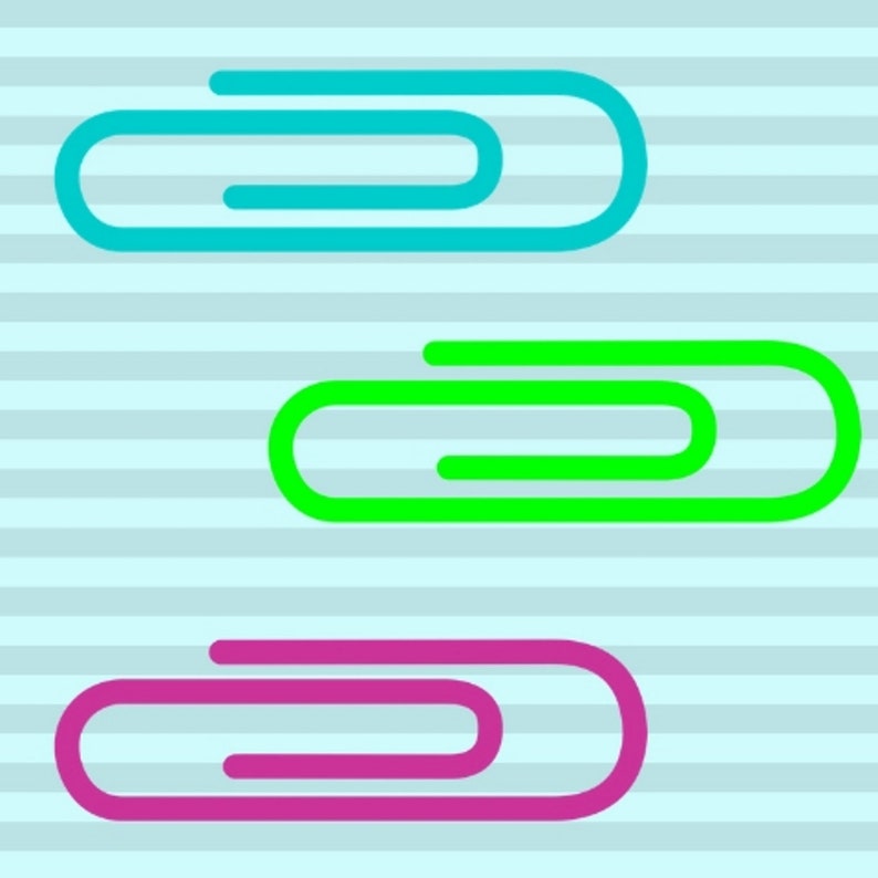Cute Paperclip Clipart PNG Graphic Image Set, With UNLIMITED Personal ...