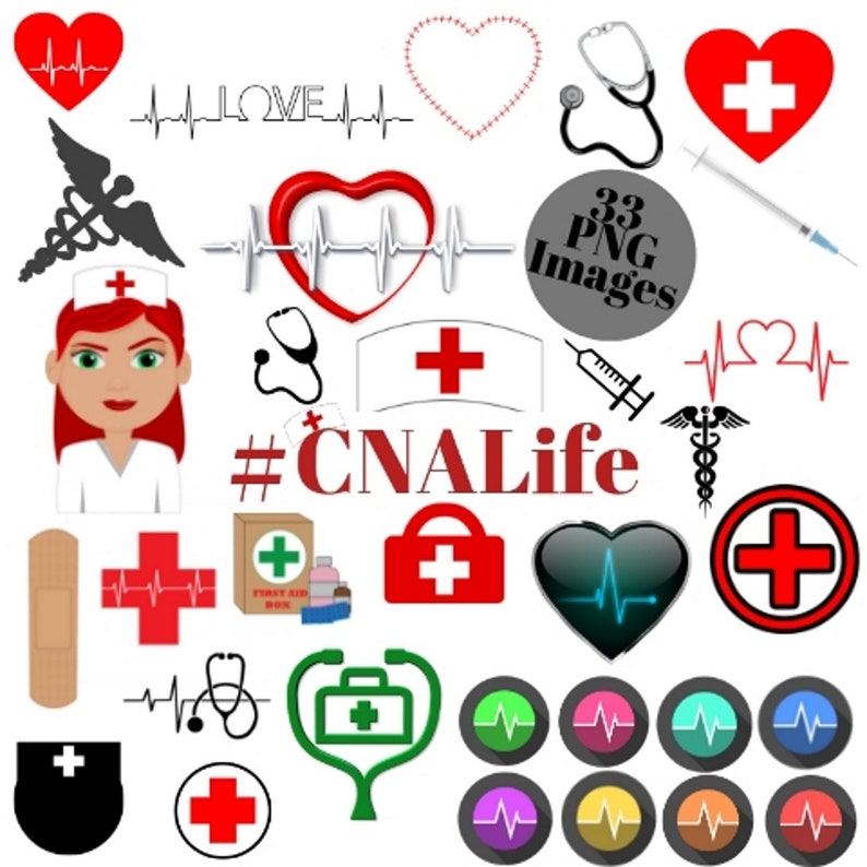 33 CNA Life Image Clipart Set With UNLIMITED Personal & Commercial Use ...