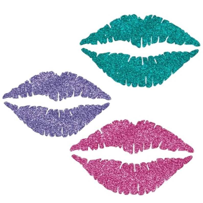 11 Glitter Kiss Lips Clipart Set for UNLIMITED Personal & Commercial ...