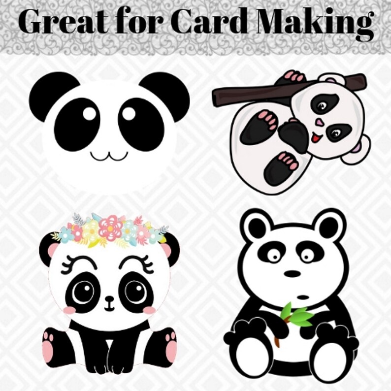15 Cute Panda Bear Clipart Set for Personal & Commercial Use. Bears ...